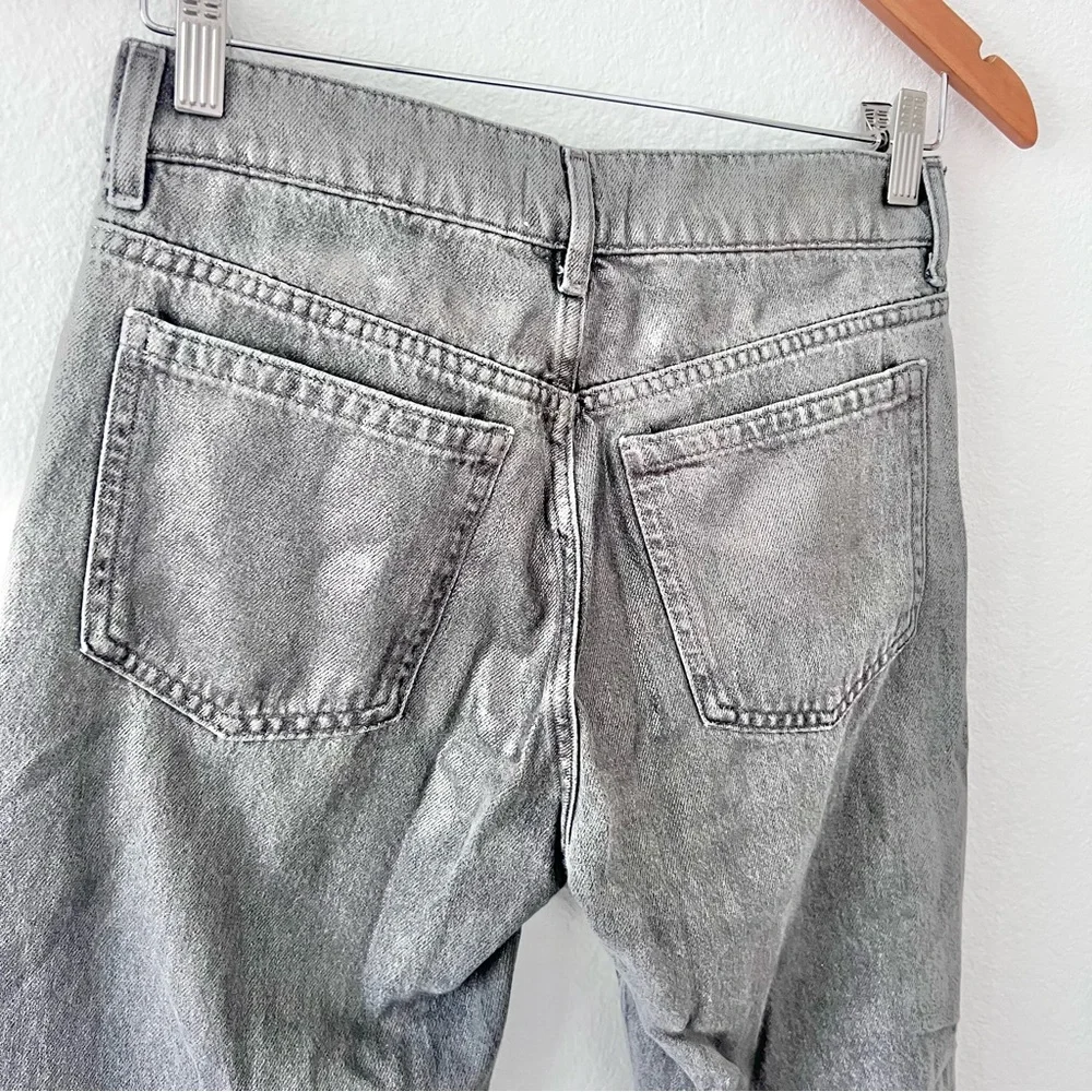 Zara | Jeans | Zara Gray Silver Metallic Jeans Sz 2 | Poshmark